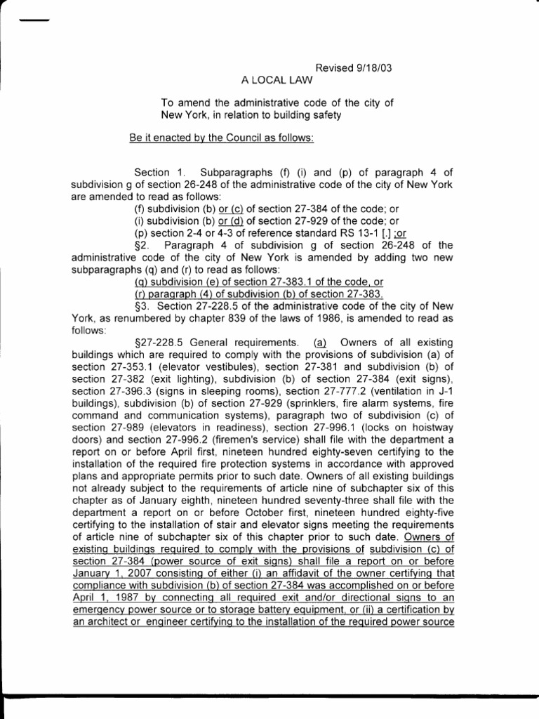 NY B14 NYC Building Codes FDR - Entire Contents - NYC Codes - 1st Pgs ...