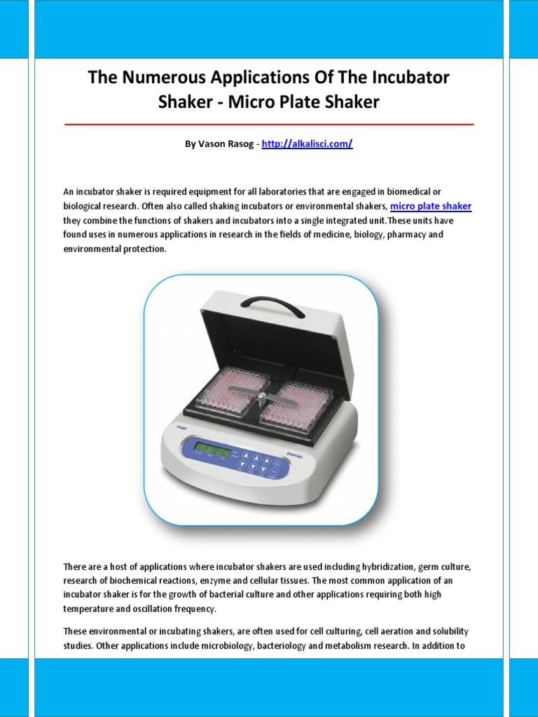 Micro Plate Shaker | PDF | Microtiter Plate | Bacteria