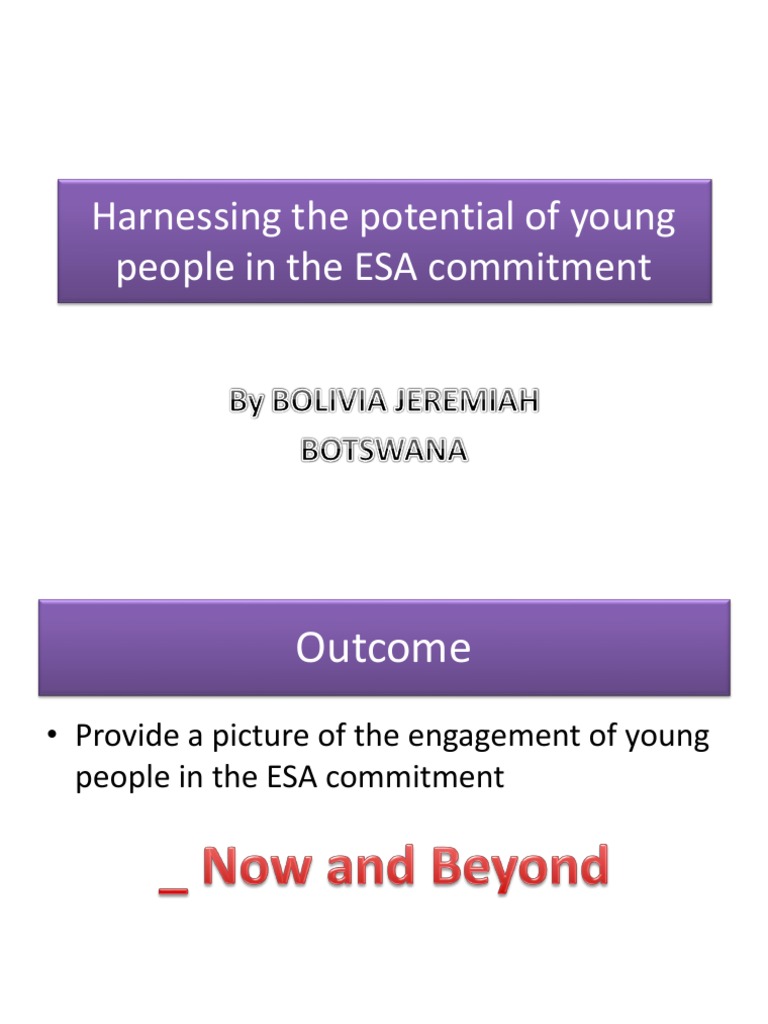 03 - Powerpoint Presentation ESA Youth | PDF | Social Science