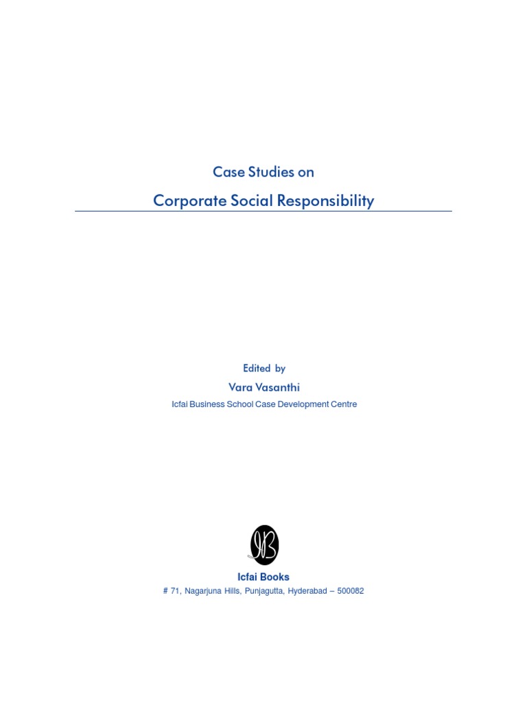 Case Studies On Corporate Social Responsibility - Vol.I | PDF ...