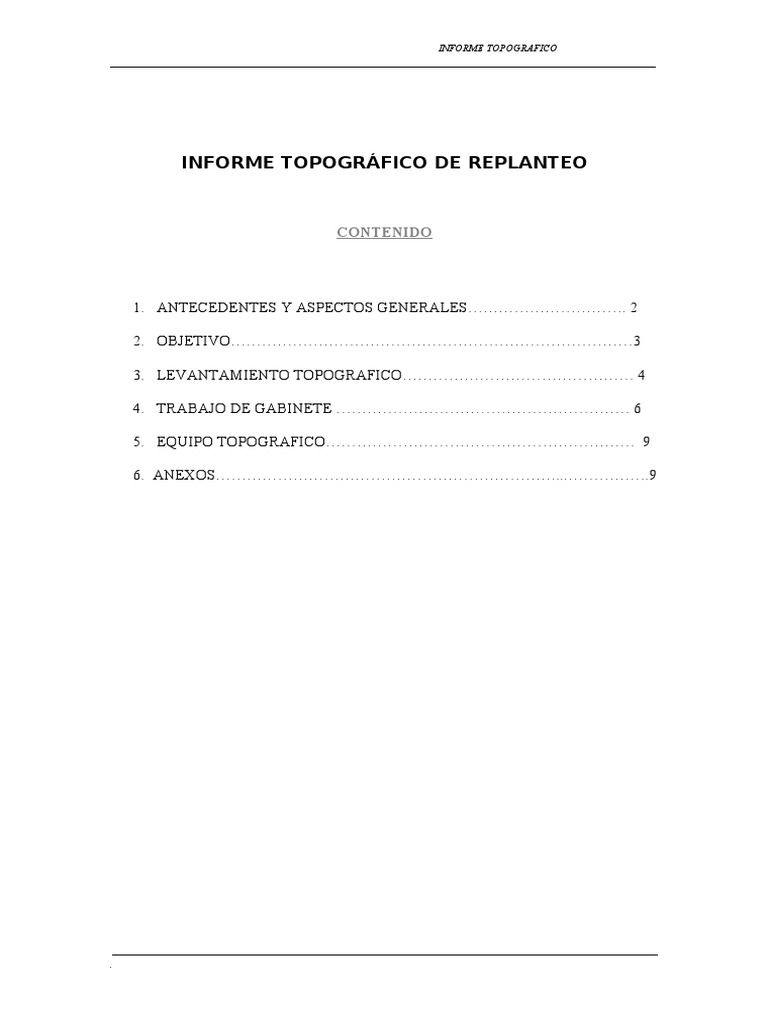 Informe de Replanteo Topografico | PDF | Topografía | Geometría