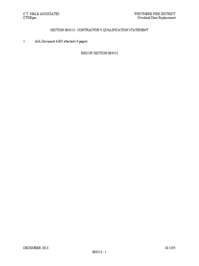 Contractor Qualification Statement | PDF