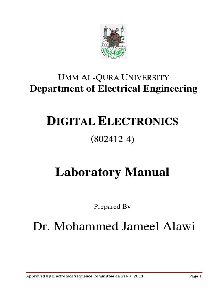 802412-4 Digital Electronics Lab Manual | PDF | Cmos | Electronic Circuits
