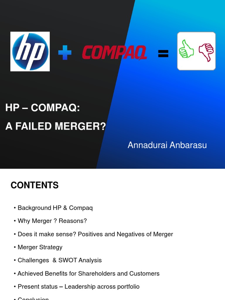 HP-Compaq Merger: Success or Failure? | PDF | Hewlett Packard | Dell