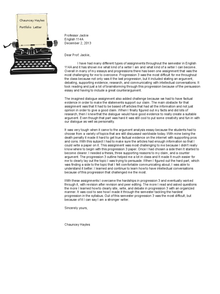 Portfolio Letter | PDF | Language Arts & Discipline | Foreign Language ...