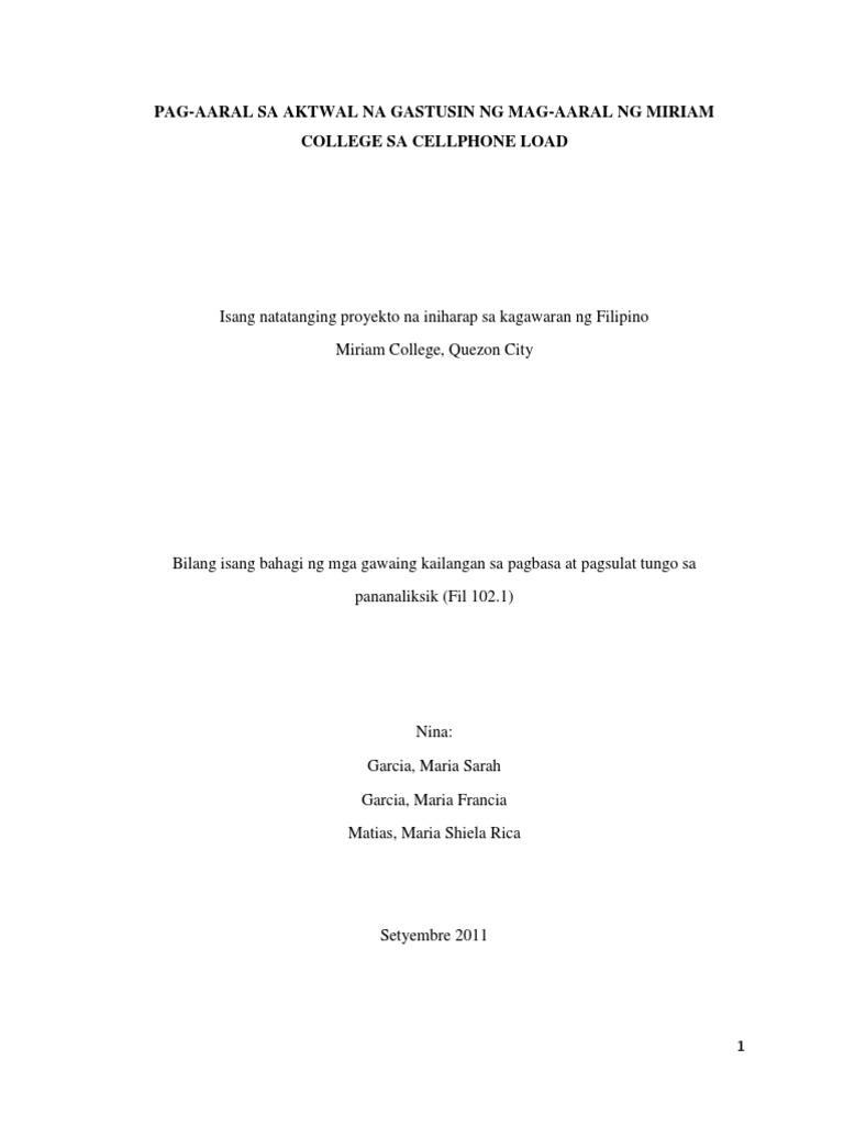 Filipino Thesis Final | PDF