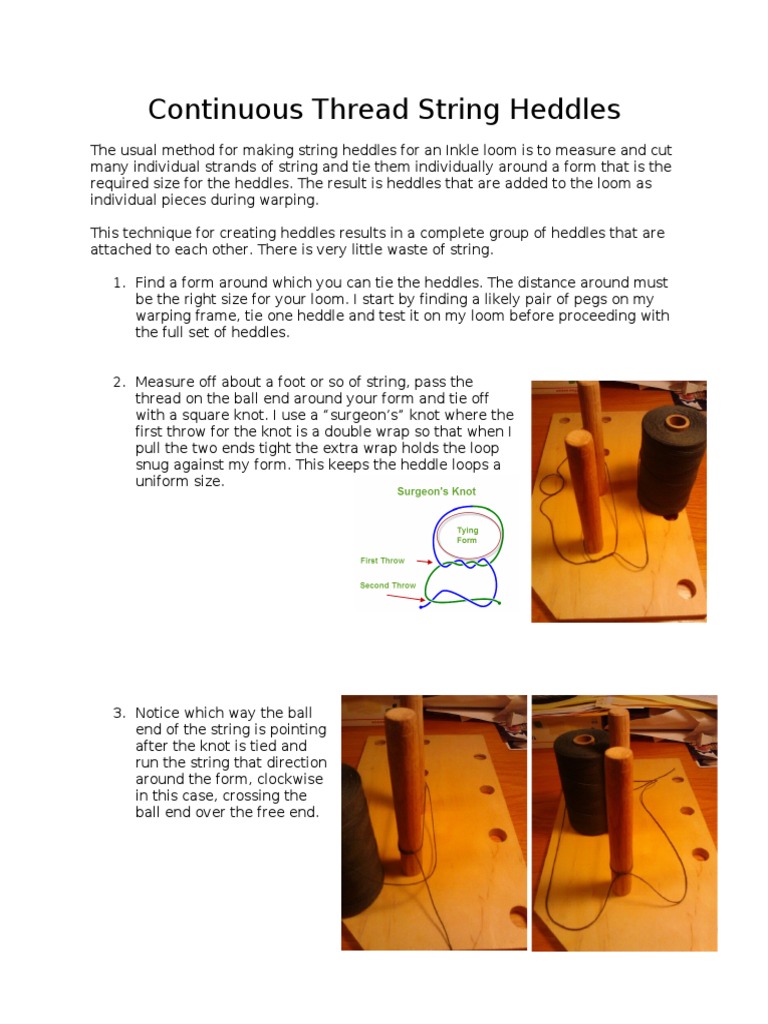 Continuous Thread String Heddles | PDF
