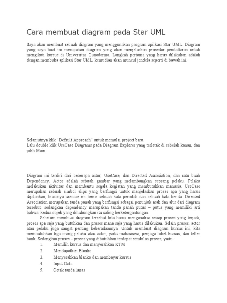 Cara Membuat Diagram Pada Star UML | PDF