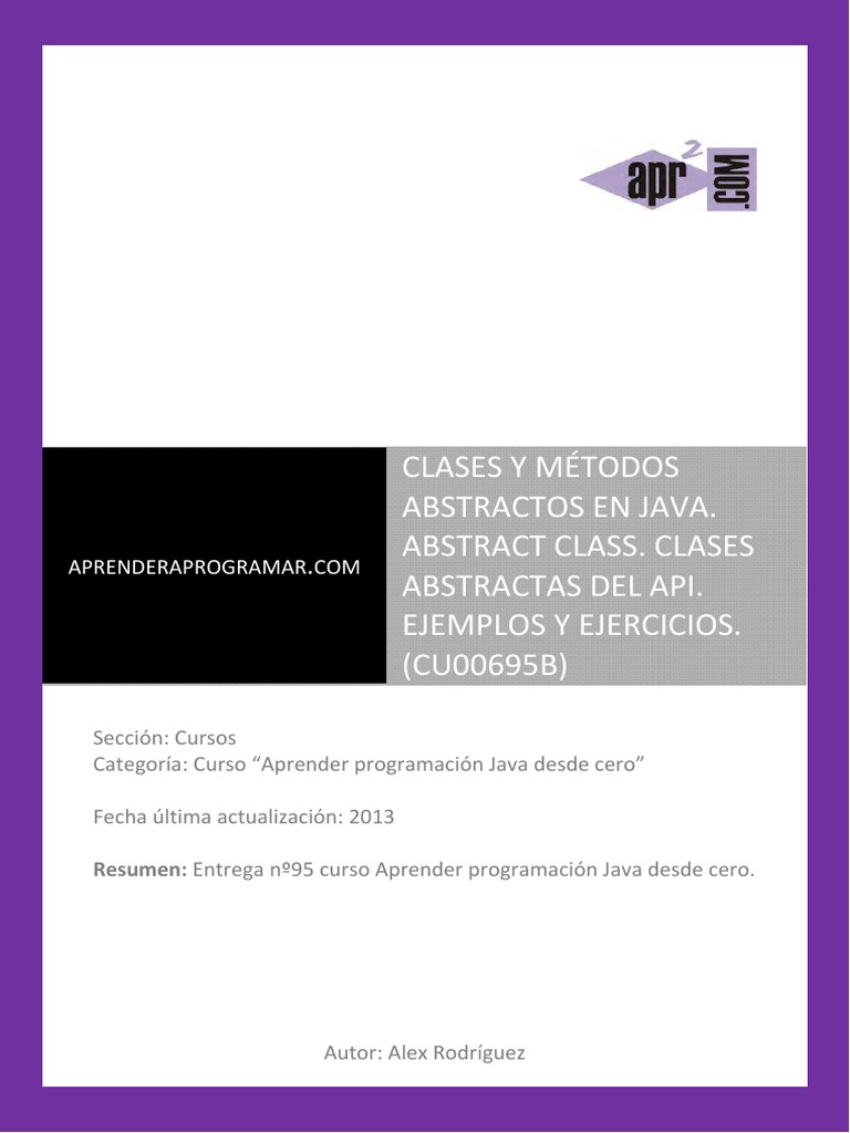 CU00695B clases abstractas java metodos abstract class api ejemplo ...