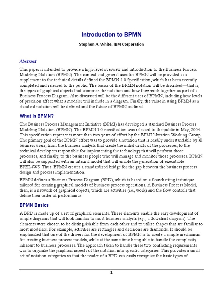 Introduction To BPMN | PDF | Business Process | Computing