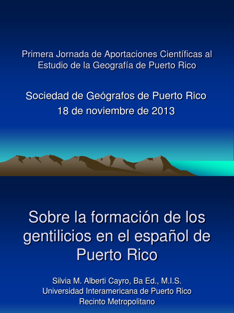 Formación de Gentilicios en Puerto Rico | PDF | Palabra | Idiomas