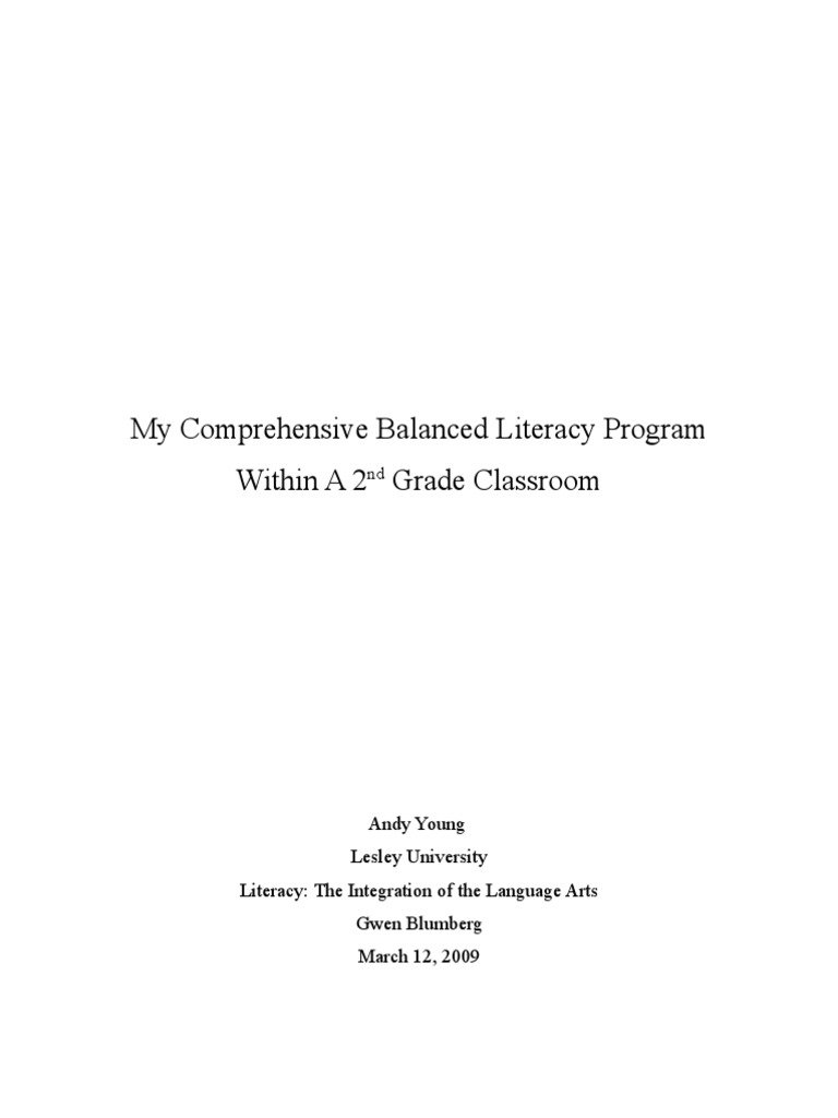 My Comprehensive Balanced Literacy Program Within A 2 Grade Classroom ...