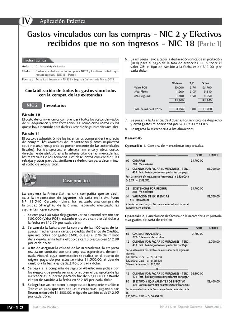 Nic 18 y 2 PDF | PDF | Tipo de cambio | Beneficio (economía)