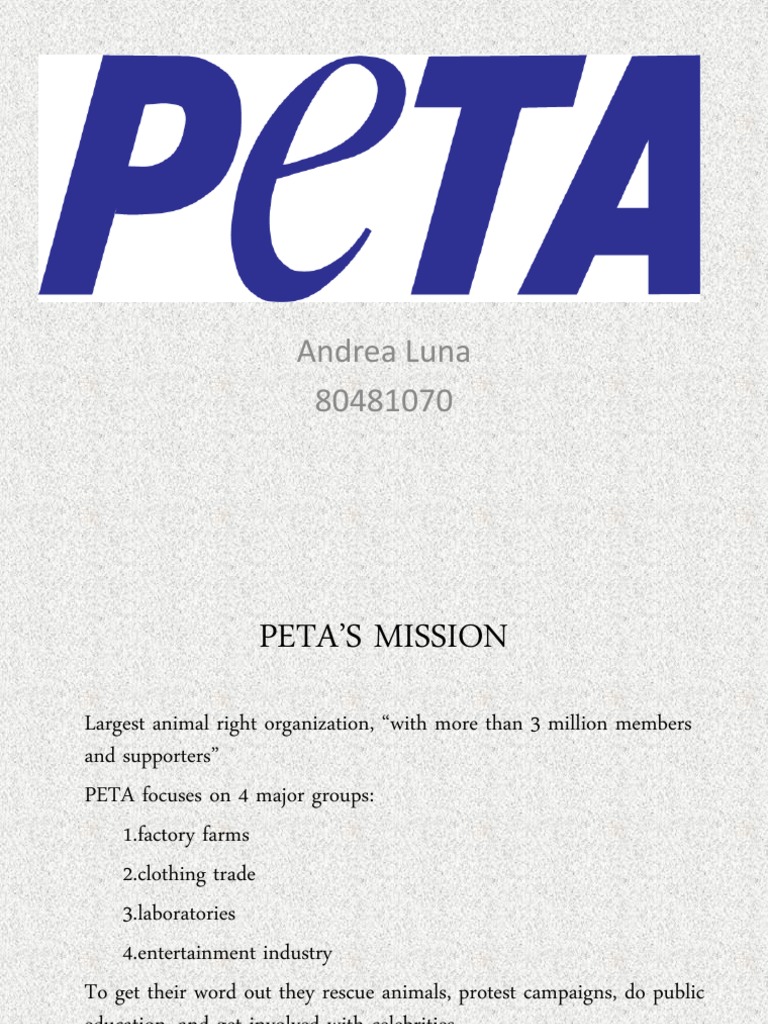 English Presentation Peta | PDF | People For The Ethical Treatment Of ...