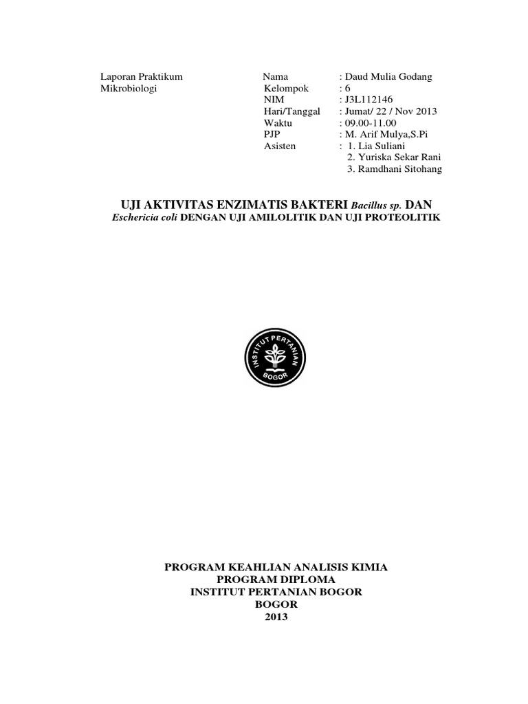 Uji Enzimatis Bacillus sp. dan E. coli | PDF | Sains & Matematika