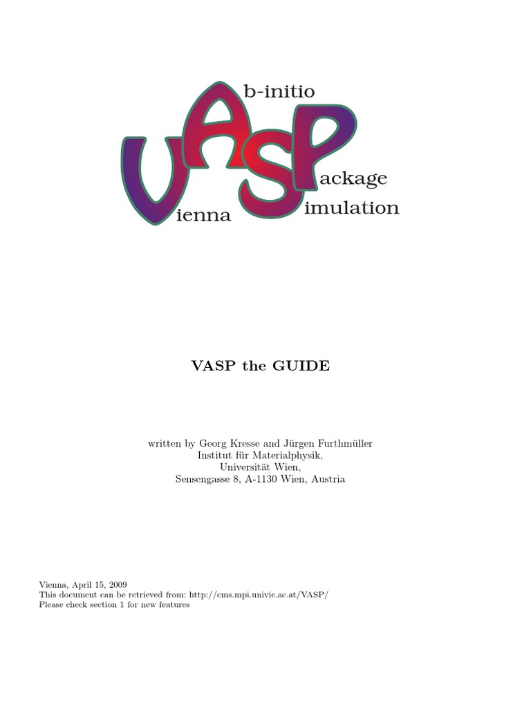 VASP Manual | PDF | Theoretical Physics | Condensed Matter Physics