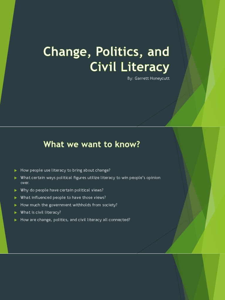 Change Politics and Civil Literacy | PDF | Presidents Of The United ...