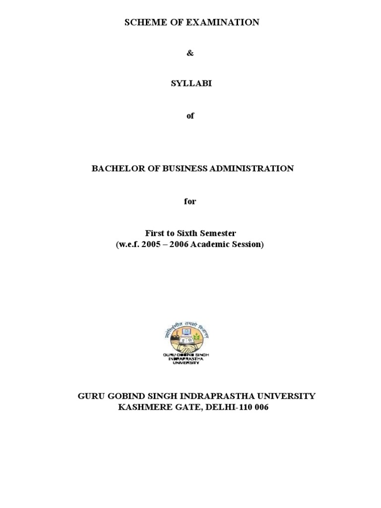 BBA General Syllabus | PDF | Business