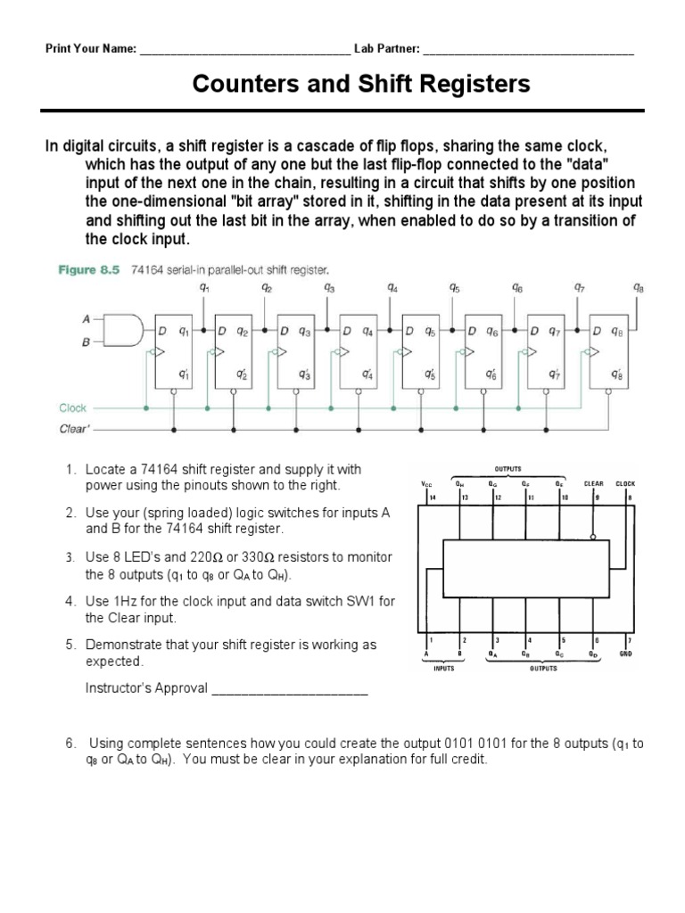Lab11 Counters | PDF | Electronic Circuits | Electrical Components