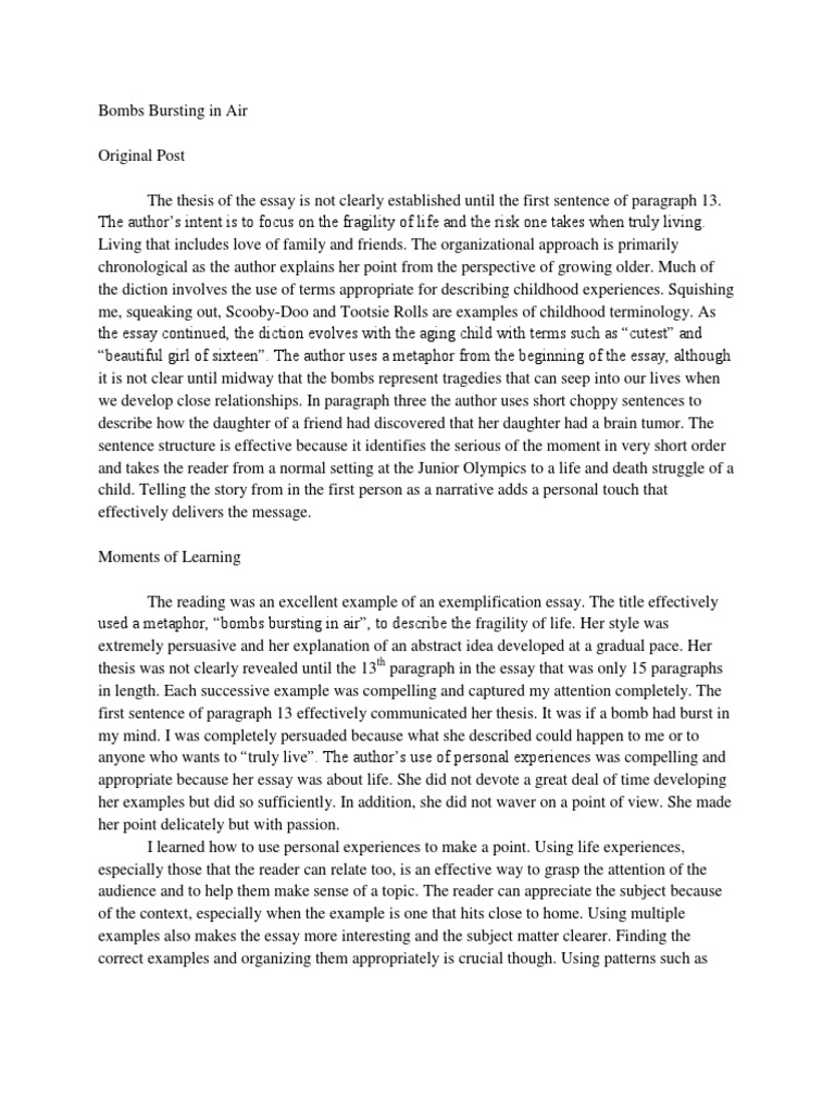 Bombs Bursting in Air | PDF | Essays | Narration