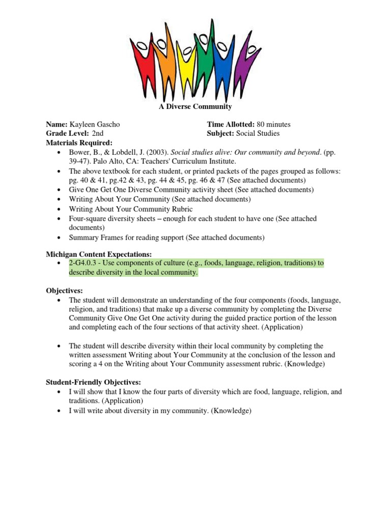 Understanding Community Diversity in 2nd Grade | PDF | Educational ...