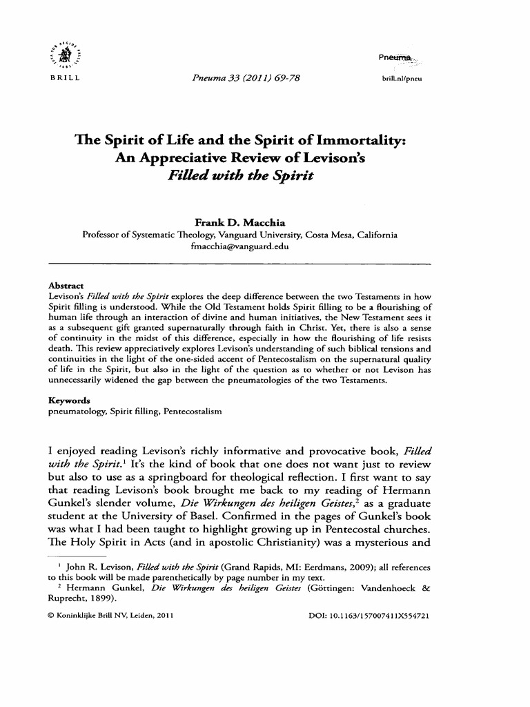 Levison's Filled With The Spirit | PDF | Acts Of The Apostles ...