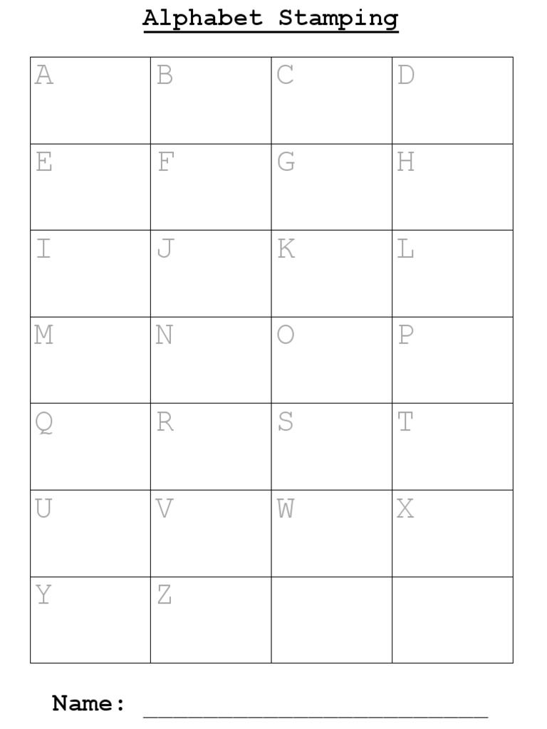 Alphabet Stamping | PDF