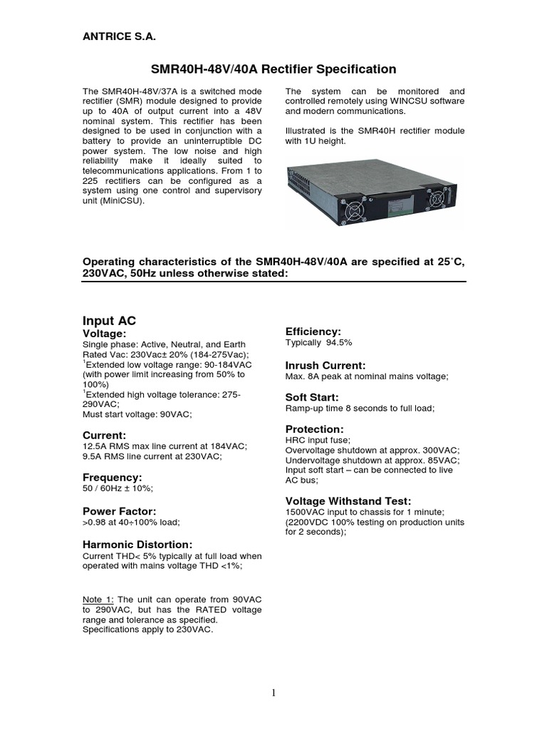 SMR40 | PDF | Rectifier | Electromagnetic Compatibility