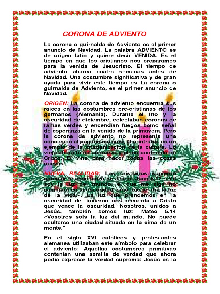 Corona de Adviento | PDF | Adviento | Navidad