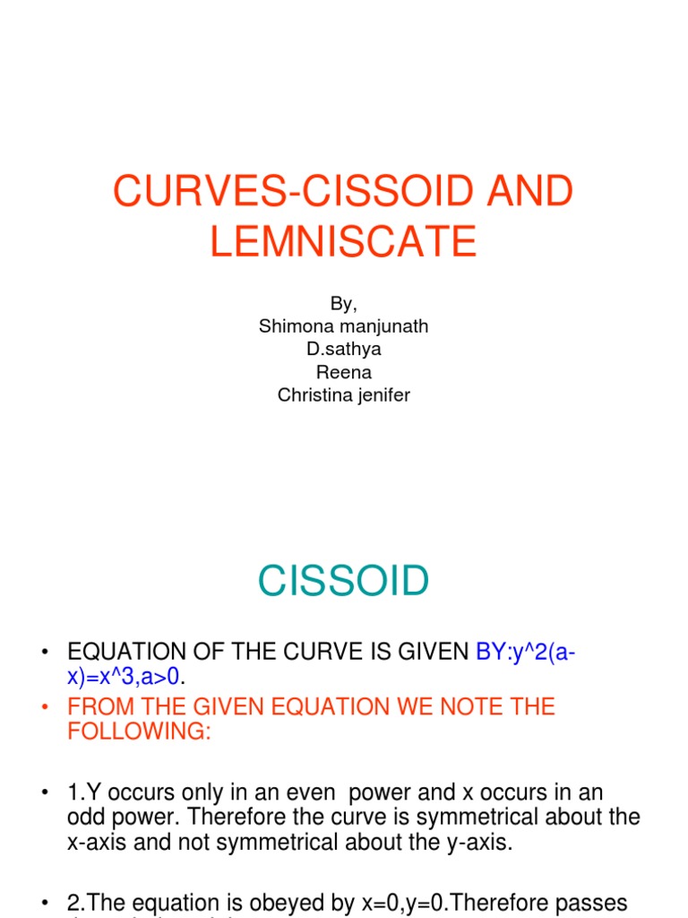 Curves-Cissoid and Lemniscate | PDF | Teaching Methods & Materials