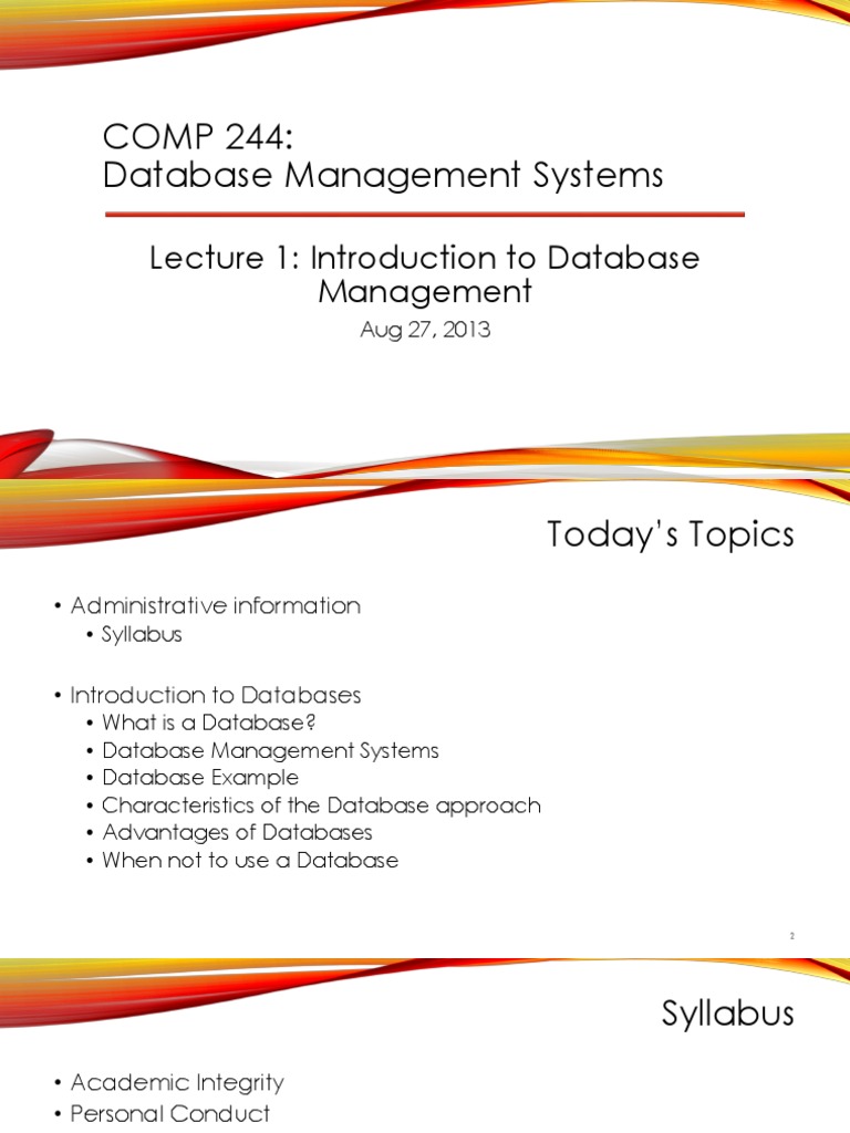 COMP 244: Database Management Systems | PDF | Art | Computers