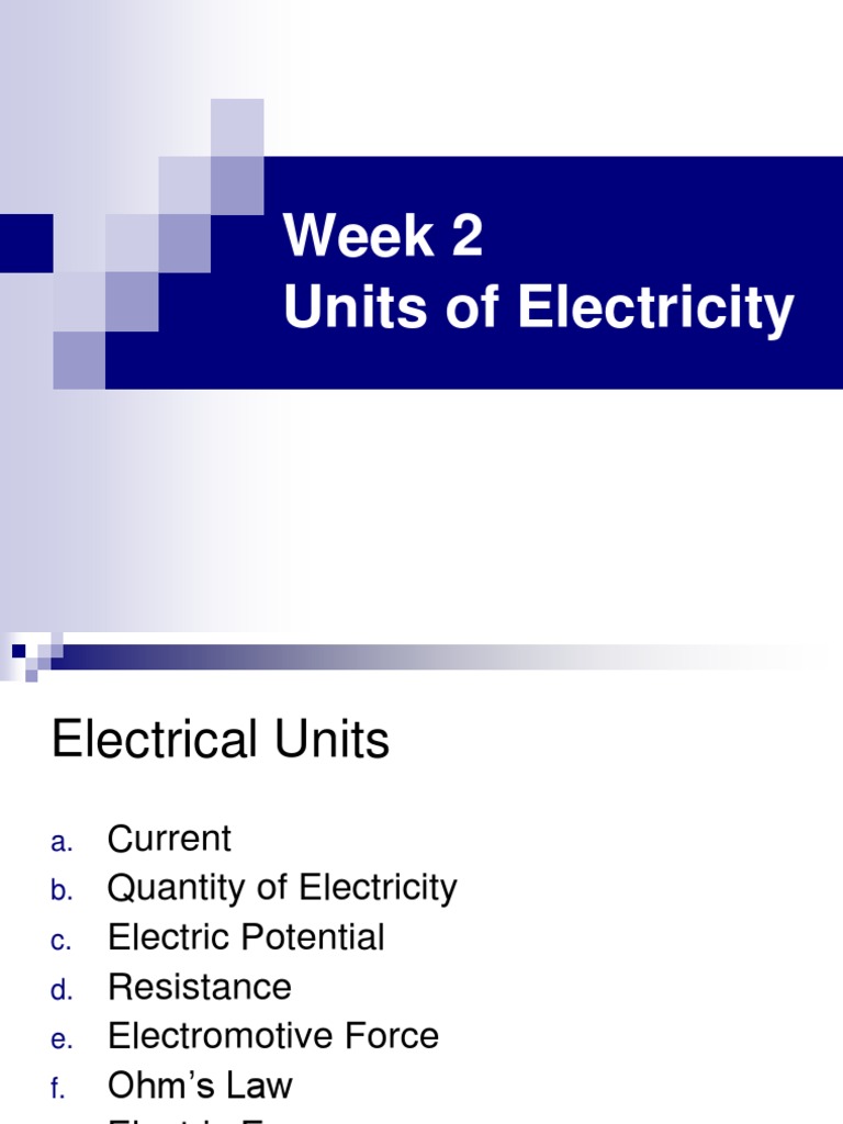 Units of Electricity | PDF | Electric Current | Voltage