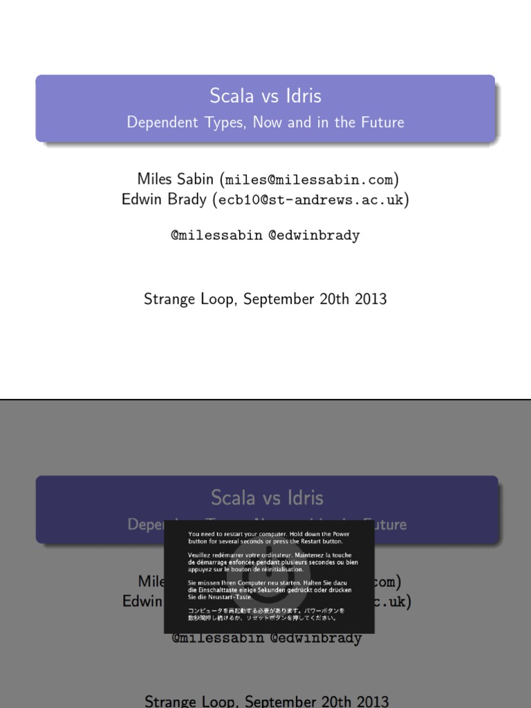 Dependent Types: Scala vs Idris | PDF | Scala (Programming Language ...