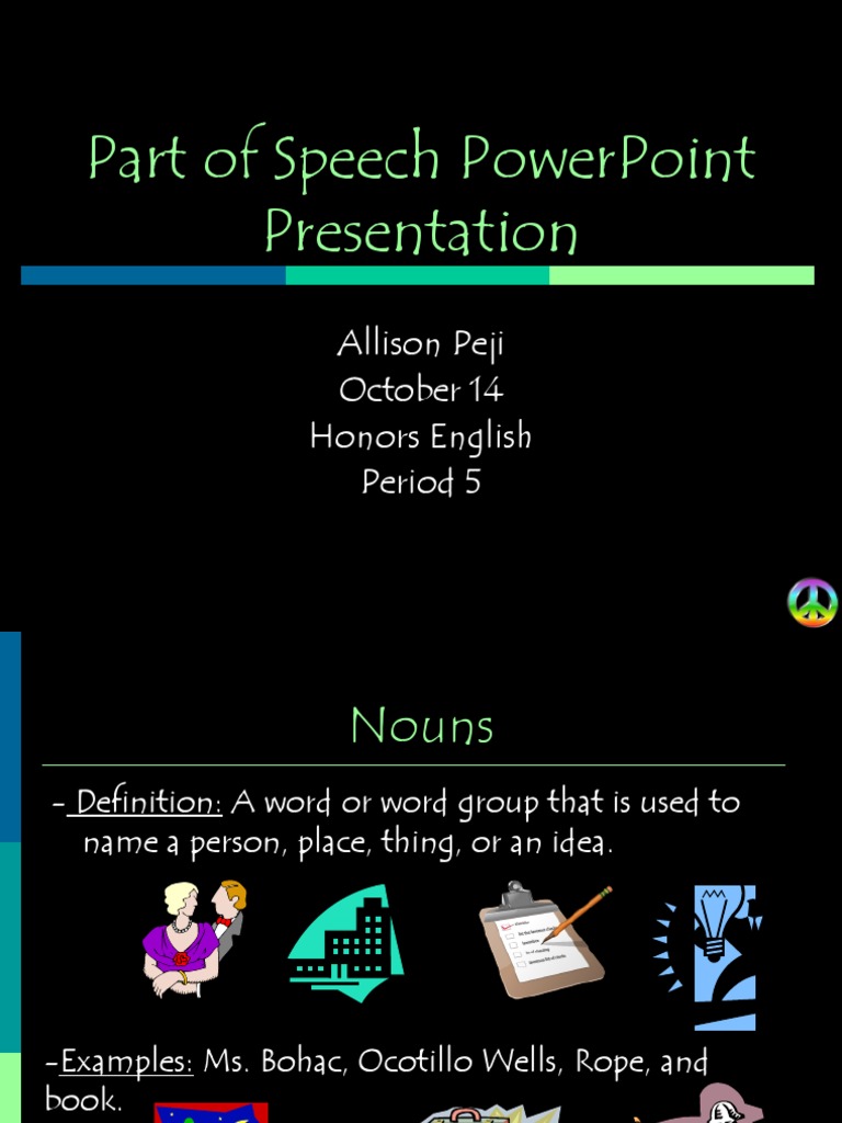 Part of Speech PowerPoint Presentation - PPT Allison Peji | PDF ...