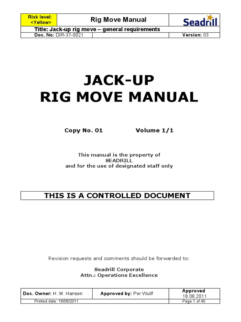 Rig Move Manual | PDF | Drilling Rig | Geotechnical Engineering