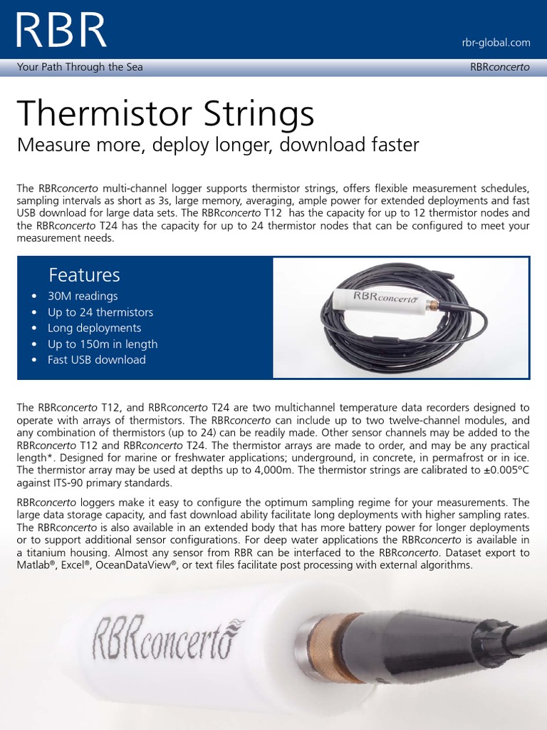 RBRconcerto Thermistor String | PDF | Electronics | Manufactured Goods