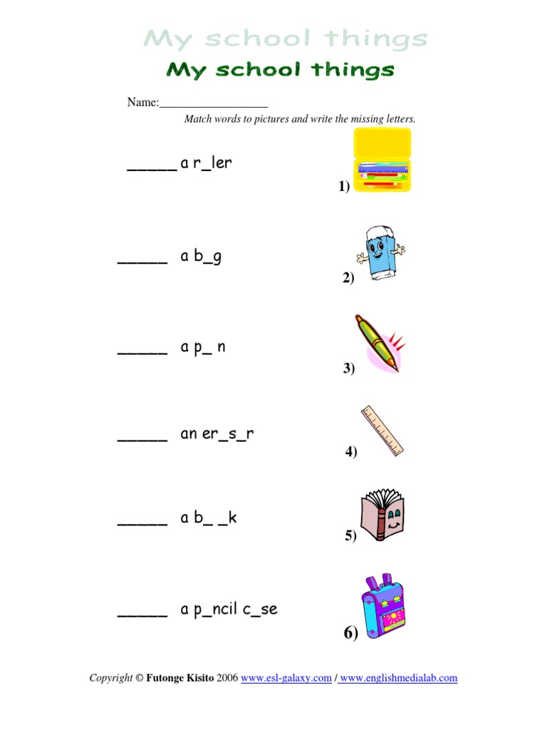 My School Things | PDF