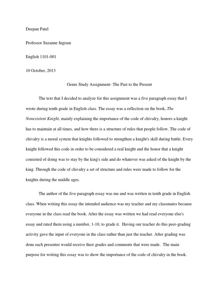 Genre Study Essay | Knight | Essays