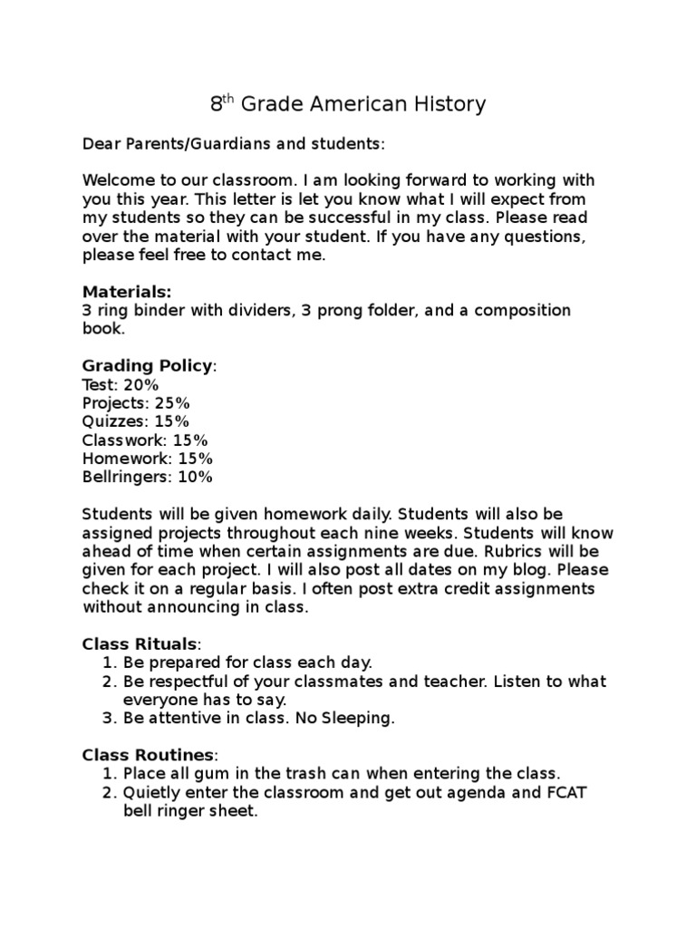 8th Grade American History | PDF | Career & Growth | Self-Improvement