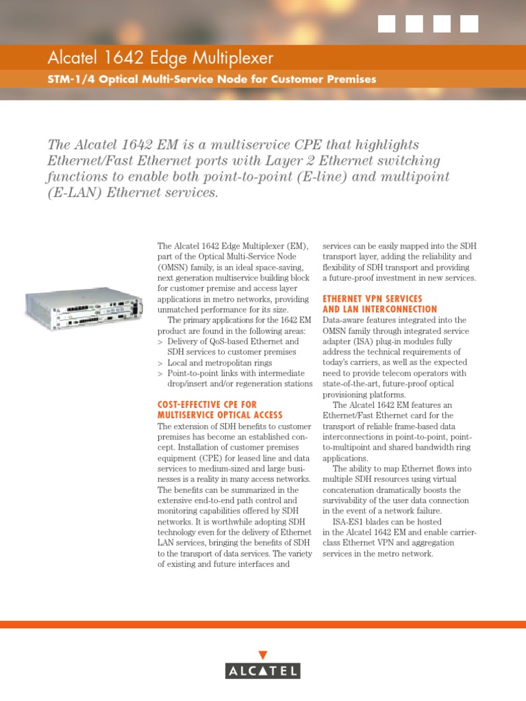 Alcatel-Lucent 1642 EM | PDF | Ethernet | Network Topology