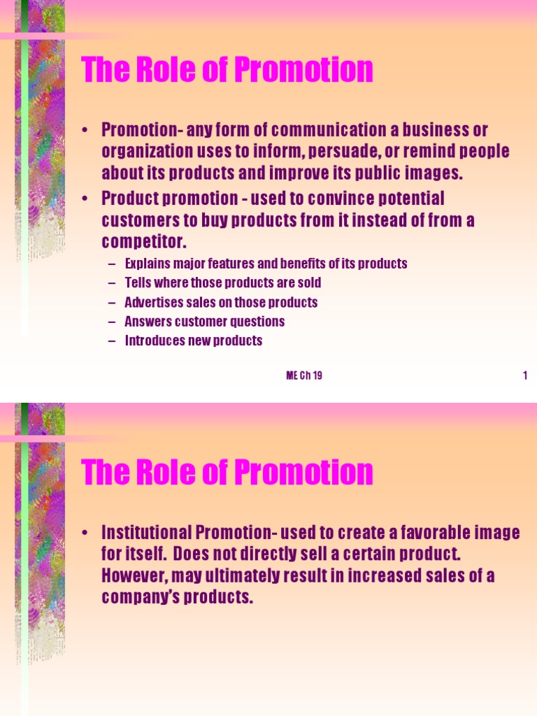 MP - 12 The Role of Promotion | PDF | Promotion (Marketing) | Sales