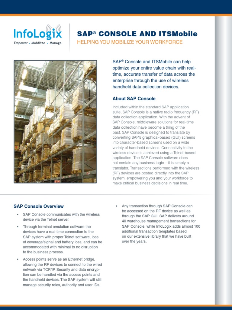 Infologix Sap Console Itsmobile | PDF | Web Server | Internet & Web