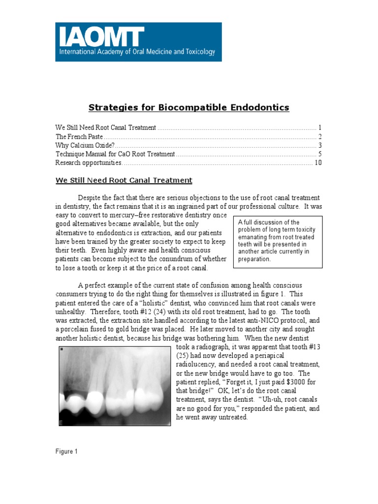 Biocompatible Endodontics | Download Free PDF | Dentistry | Calcium