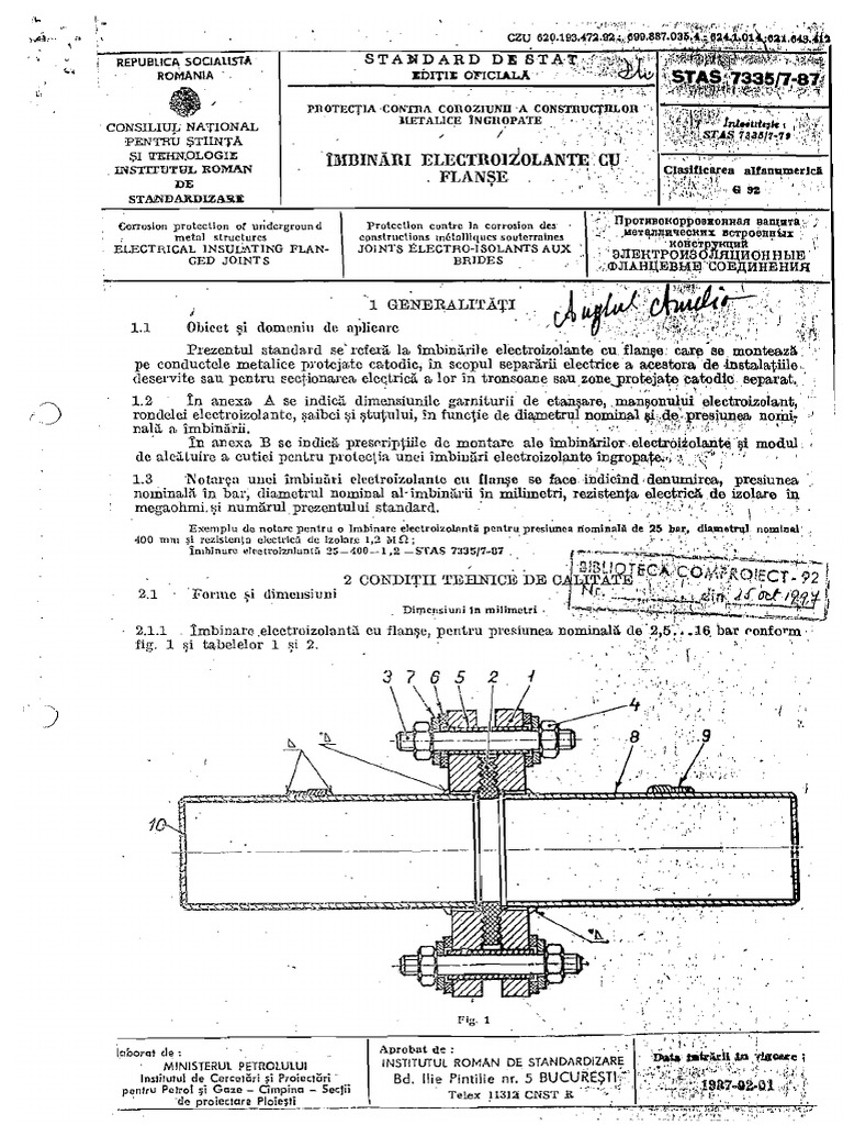 STAS 7335-7-87 Imbinari Electroizolante Cu Flanse | PDF