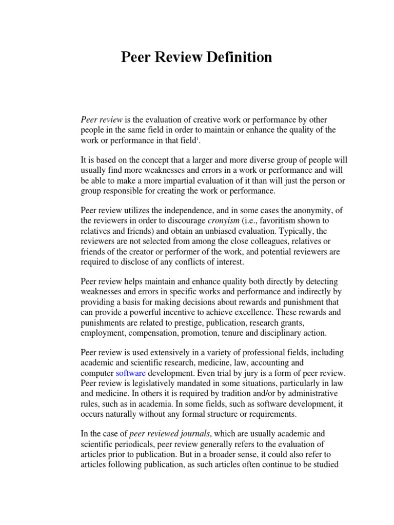 Peer Review Definition | PDF | Peer Review | Source Code