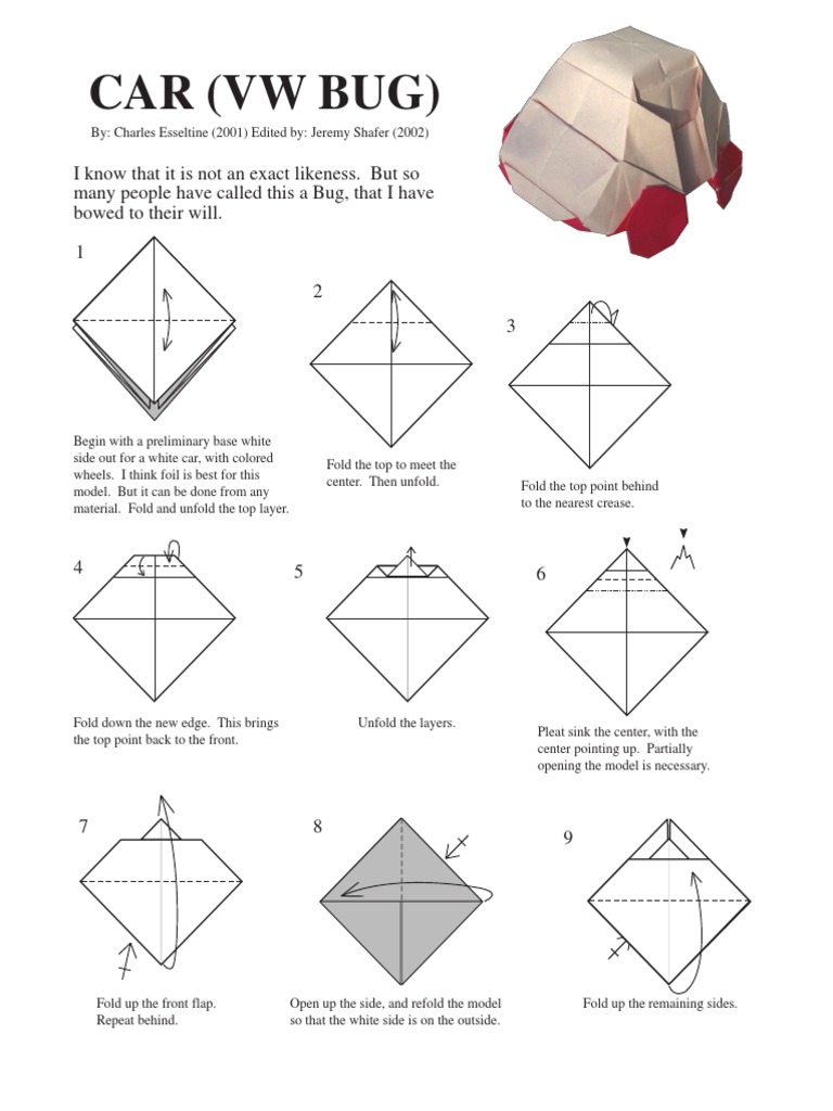 Origami Car (VW Bug) | Origami | Land Vehicles