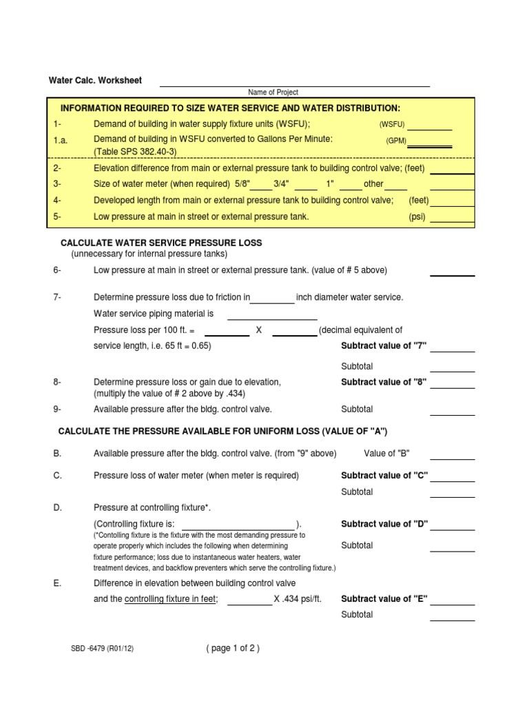 Wisconsin Water Calculation Guide | PDF | Water Heating | Pressure