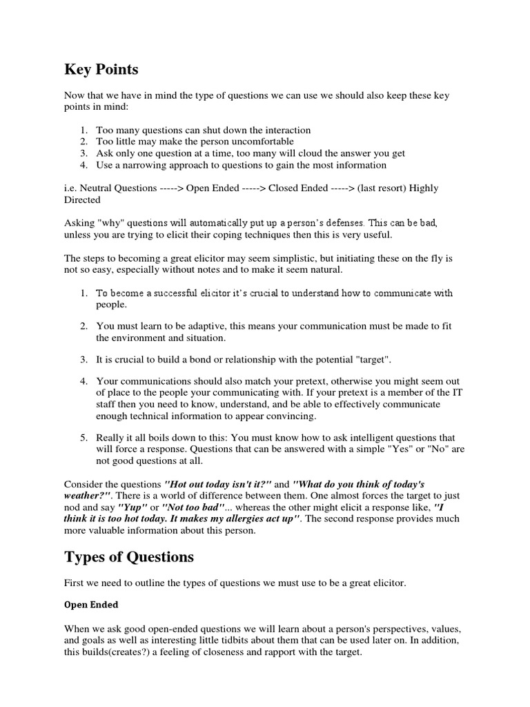 How To Ask Open Ended Questions | PDF | Psychology | Cognitive Science