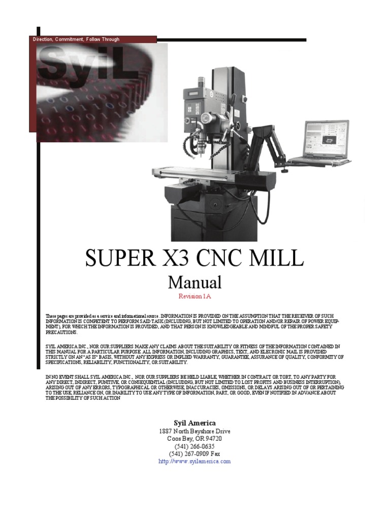 Super X3 CNC Mill Manual | PDF
