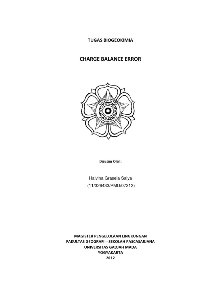 Charge Balance Error | PDF